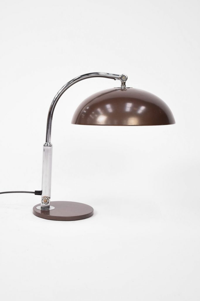 Brown & Chrome Desk Lamp - The Classic Modern Prop Hire Company
