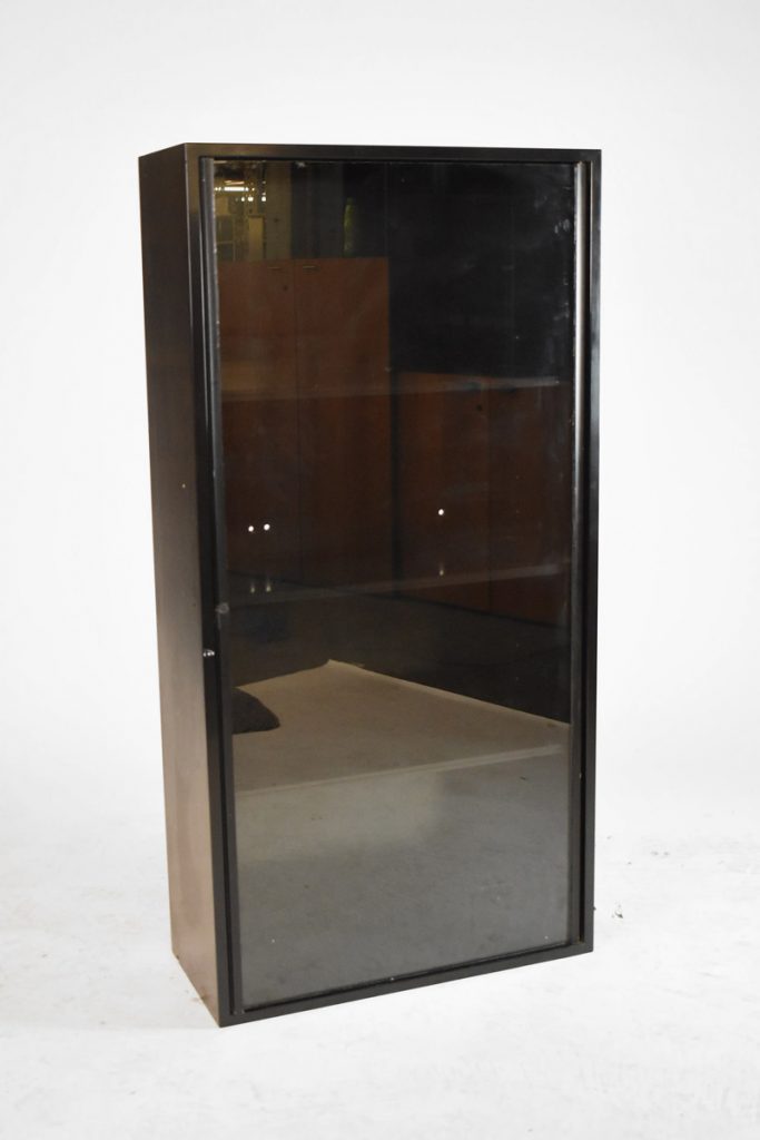 Black Lacquer & Glass Fronted Bookcase - The Classic Modern Prop Hire ...