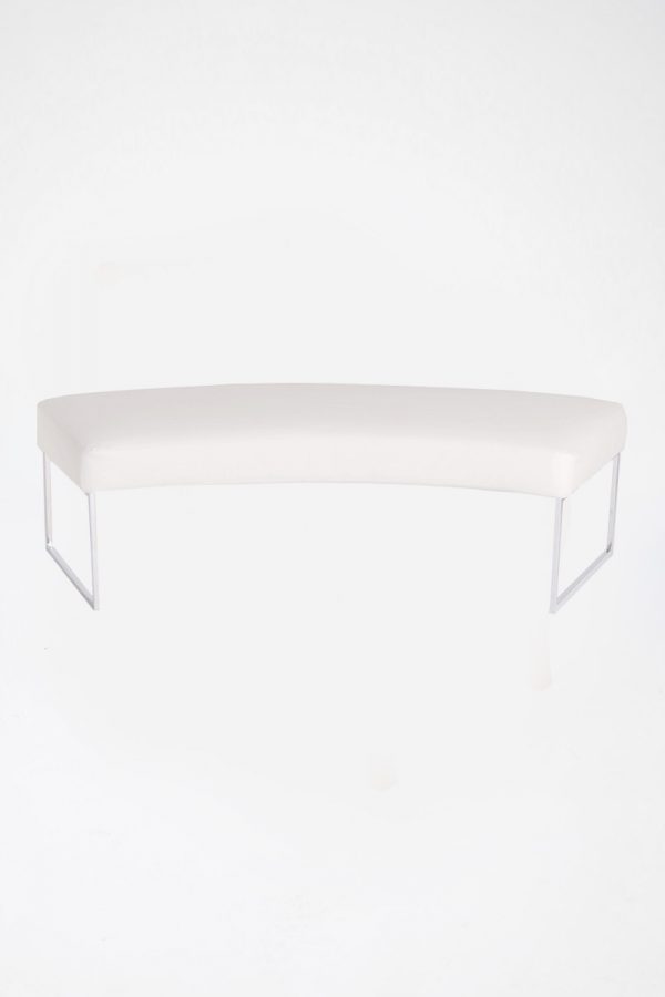 White Leather Snake Bench - The Classic Modern Prop Hire Company