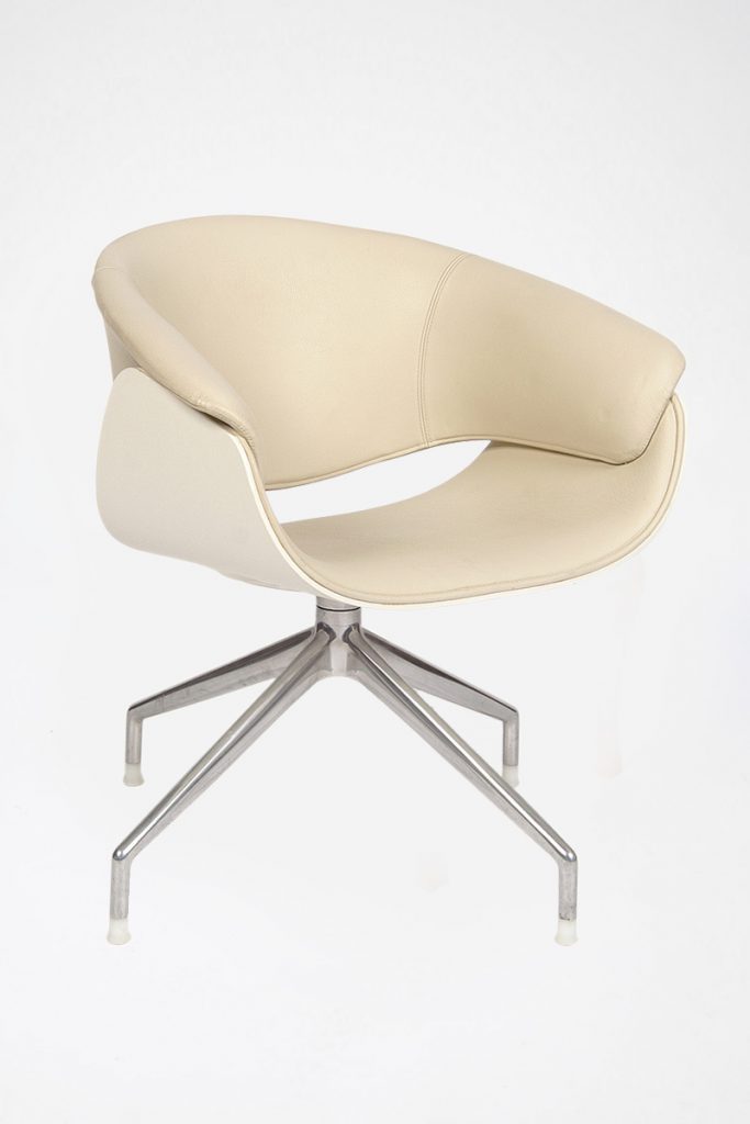 Cream Leather Sina Chair - The Classic Modern Prop Hire Company