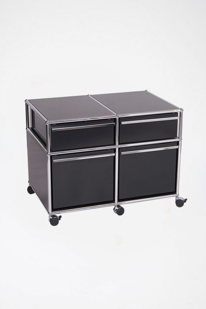 Black Metal USM Mobile Cabinet - The Classic Modern Prop Hire Company