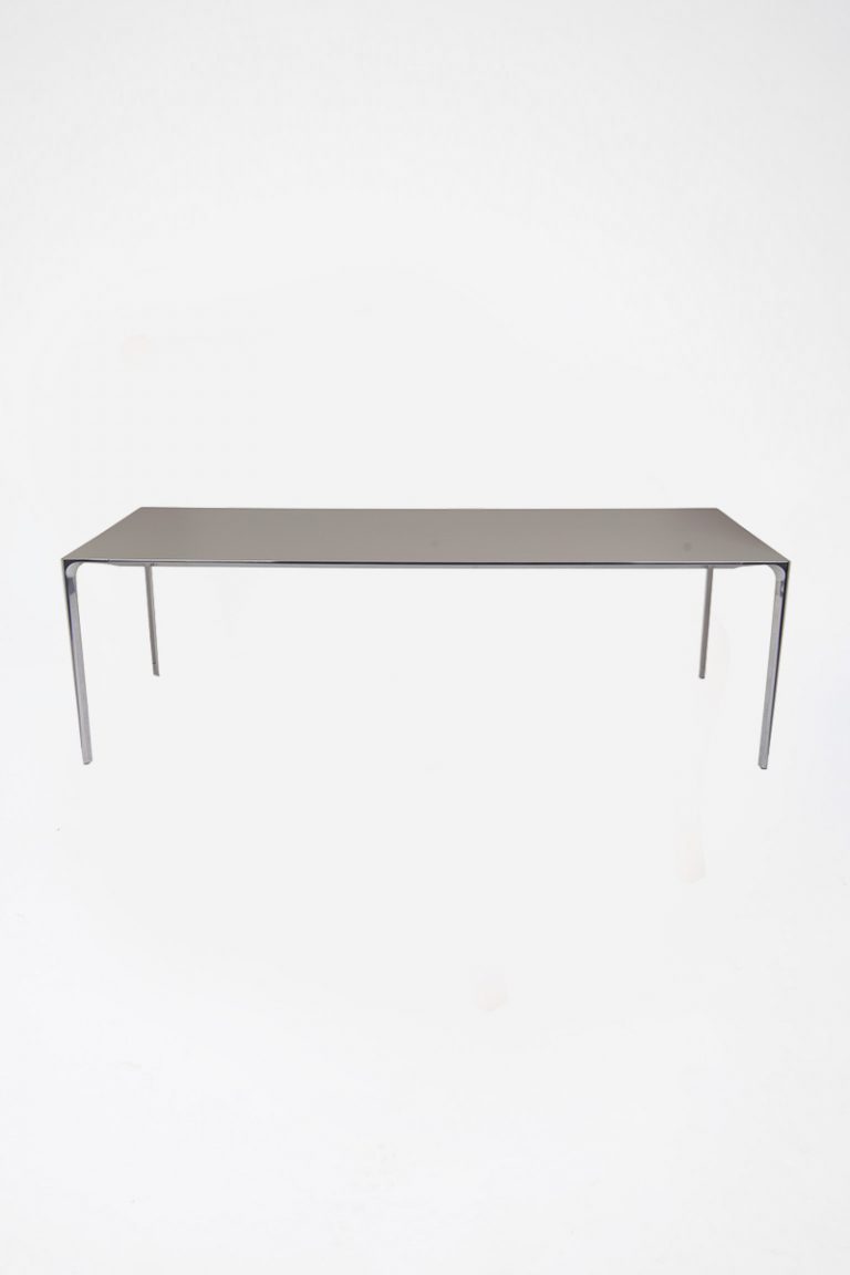 Aluminium Grey Top Nuur Table - The Classic Modern Prop Hire Company