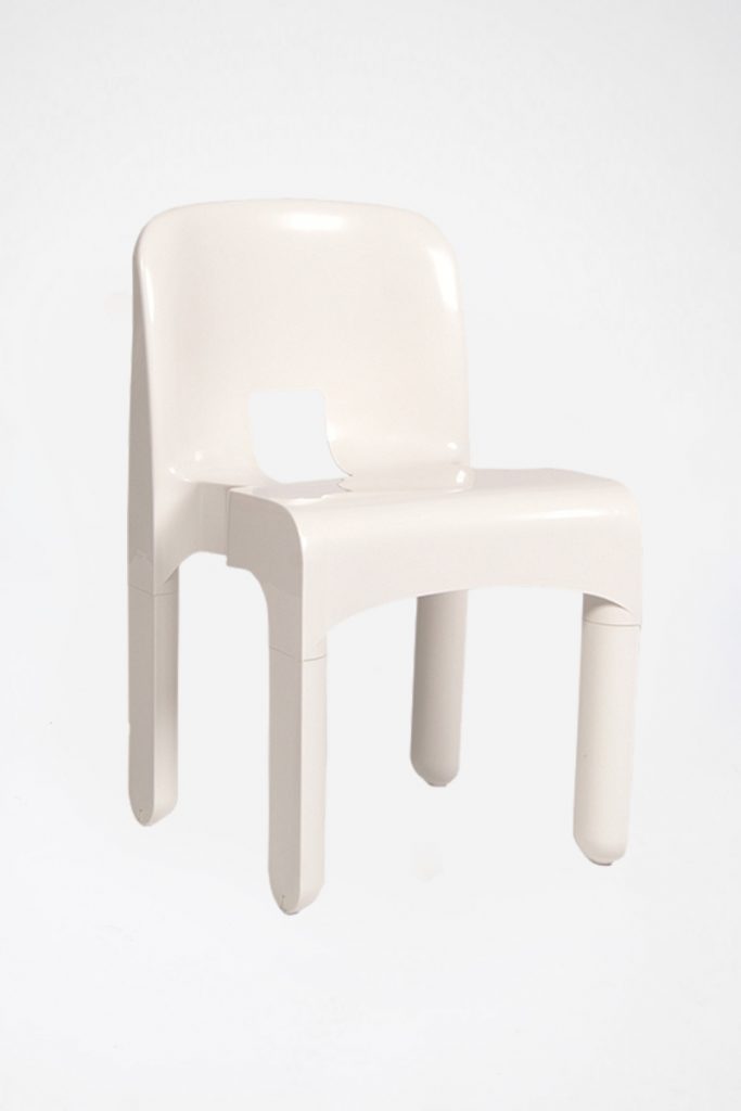 White Plastic Universale Chair - The Classic Modern Prop Hire Company