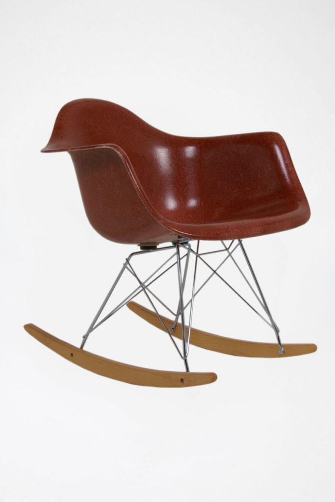 Maroon RAR Rocking Chair - The Classic Modern Prop Hire Company