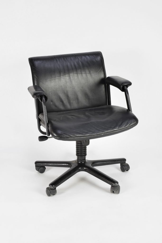 Black Leather Desk Chair - The Classic Modern Prop Hire Company