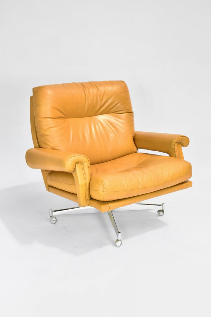 Light Tan Leather Low Back Lounge Chair - The Classic Modern Prop Hire ...
