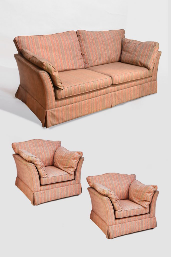 Terracotta Striped Suite - The Classic Modern Prop Hire Company