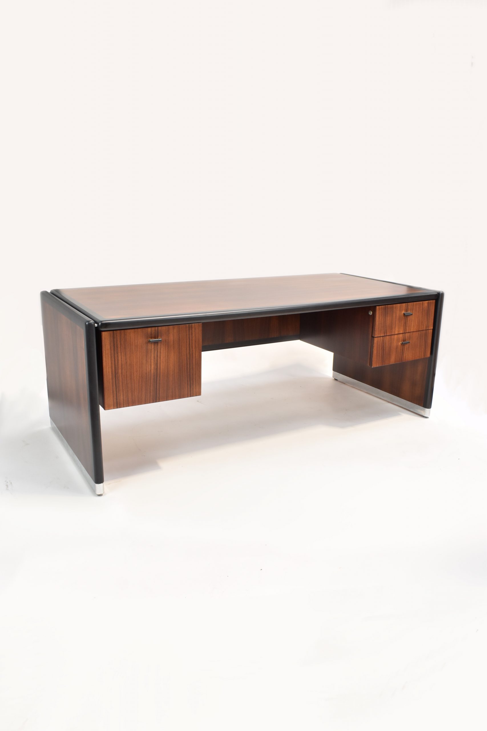 Rosewood Steelcase Desk - The Classic Modern Prop Hire Company