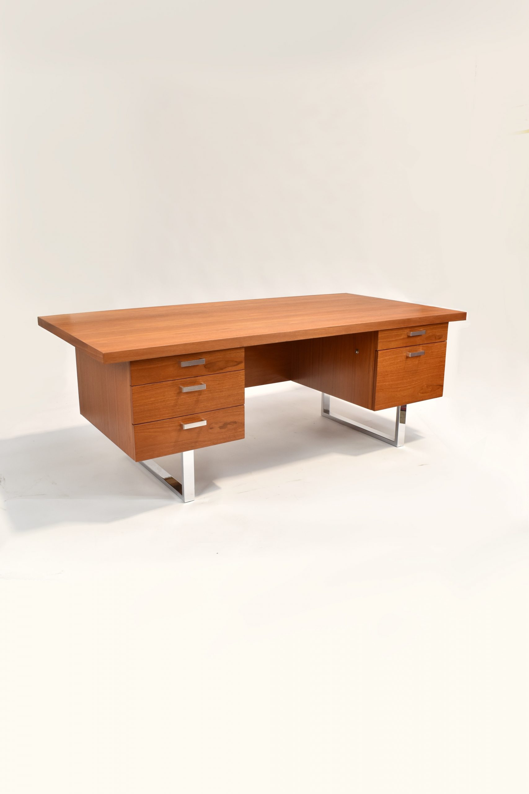Teak Prestige Collection Desk - The Classic Modern Prop Hire Company