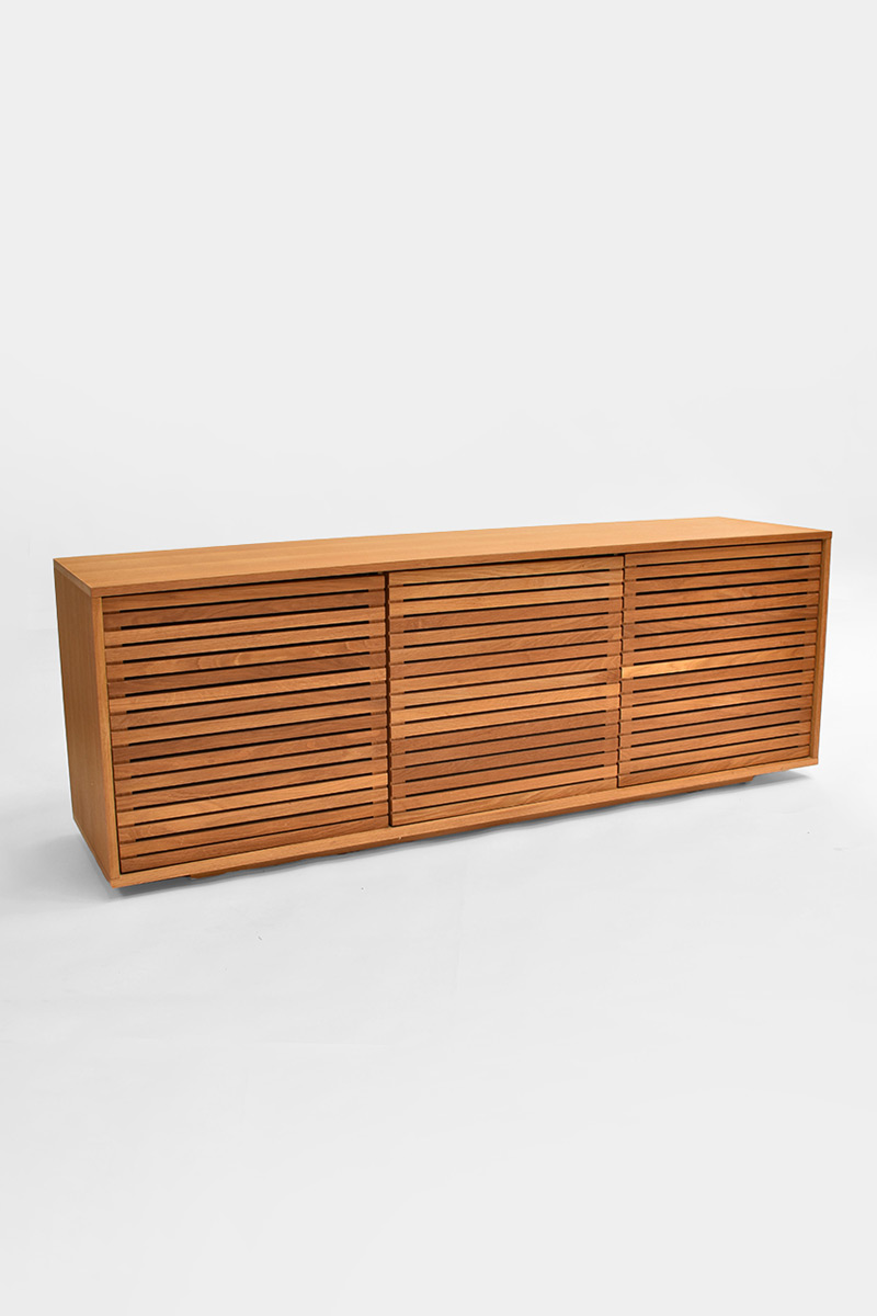 Oak Slatted Sideboard - The Classic Modern Prop Hire Company