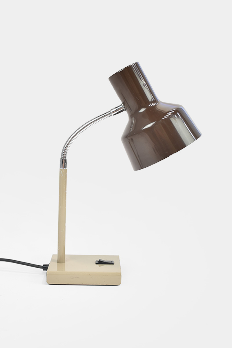 Brown Gooseneck Desk Lamp - The Classic Modern Prop Hire Company