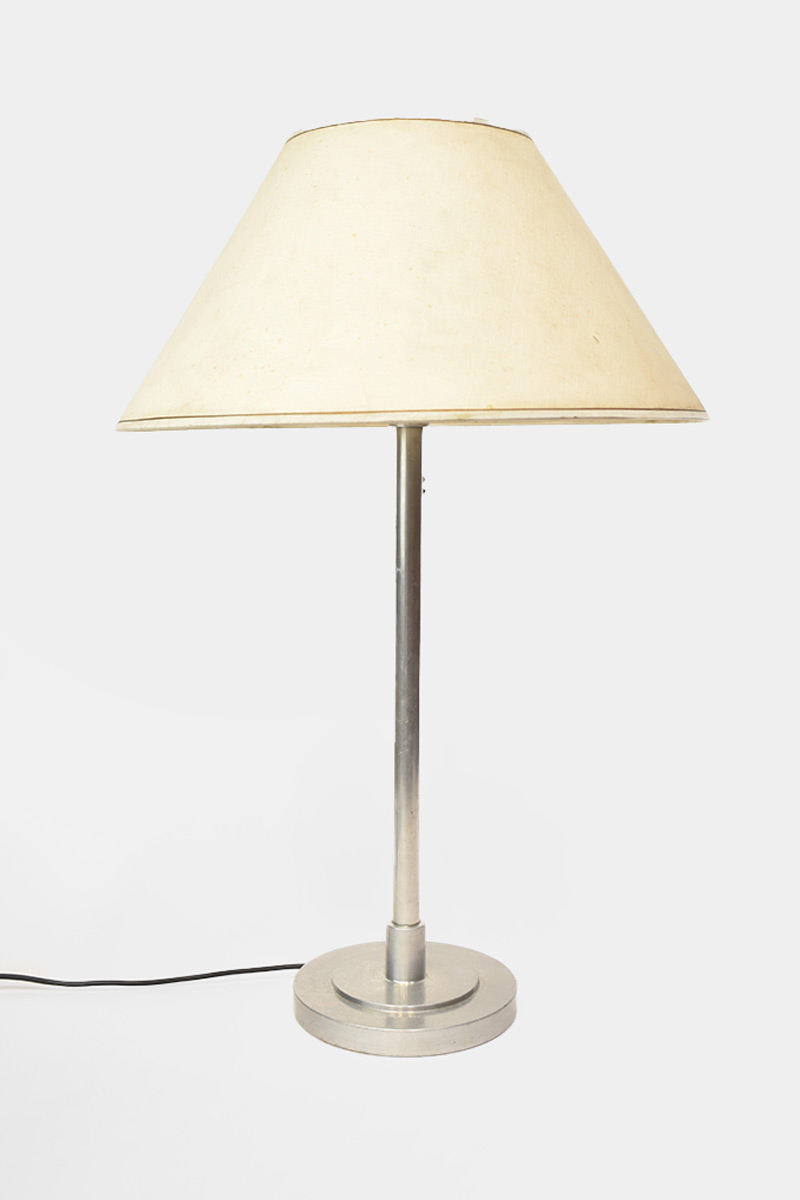 Cream & Chrome Table Lamp - The Classic Modern Prop Hire Company