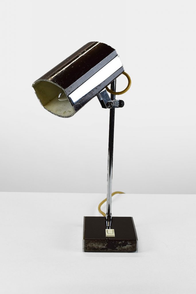 Brown & Chrome Articulated Desk Lamp - The Classic Modern Prop Hire Company